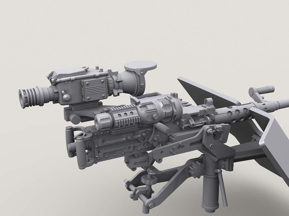 M2A1 QCB HMG on OGPK Chicken Shield Mount Legend -LF3D045