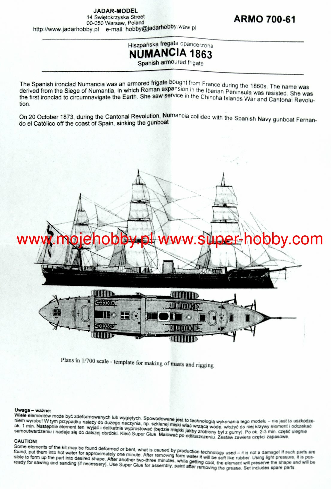 Numancia - Spanish Ironclad, 1863 Armo -700-61