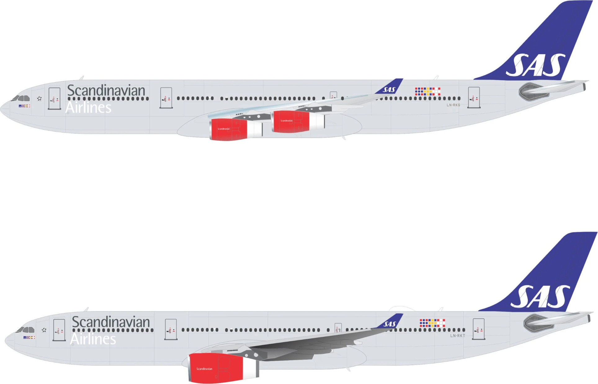Airbus A330 and A340 - SAS Old Scheme Lima November Decals 200-57