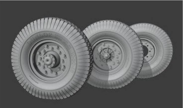 Sagged Early Dunlop Wheels for Airfix K2 Kits Resicast -352469