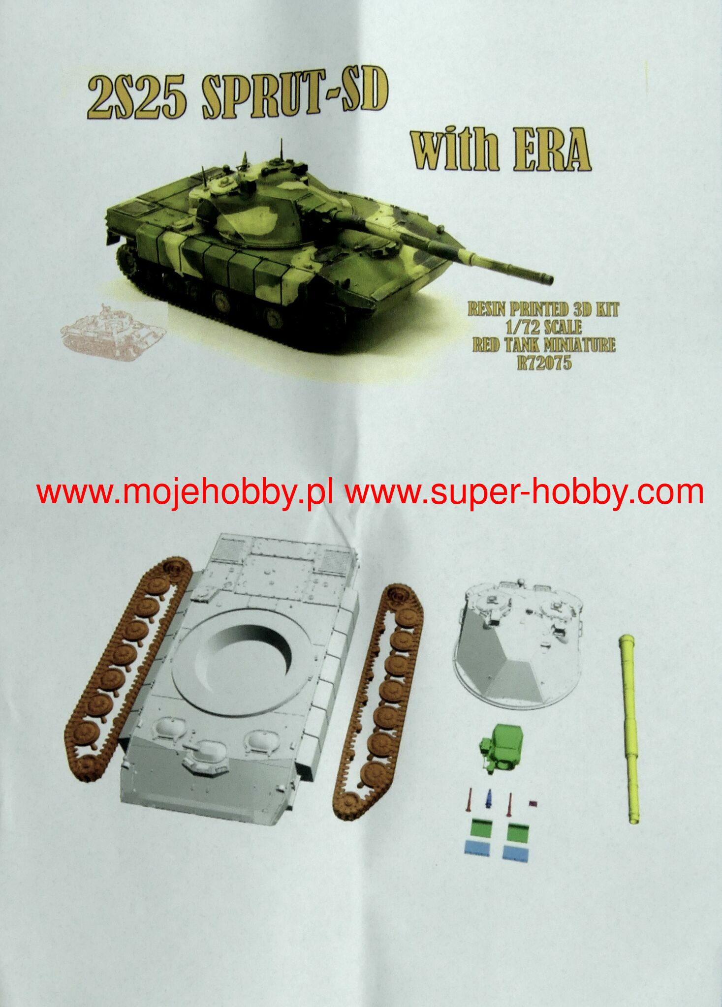 2S25 SPRUT-SD with ERA RED TANK MINIATURE -72075