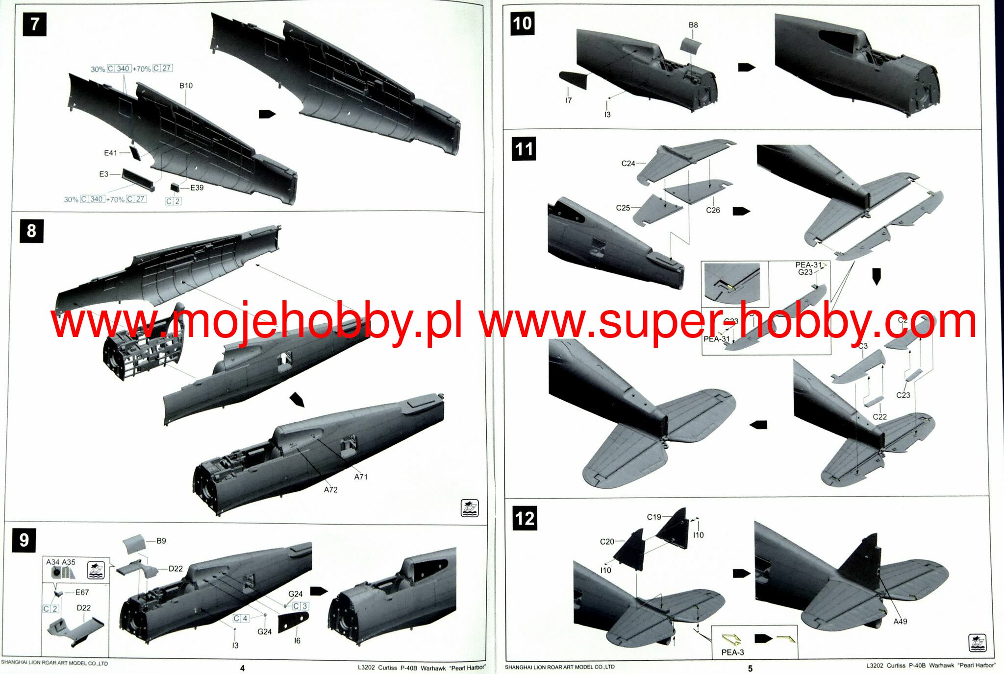 P-40B Curtiss Warhawk "Pearl Harbor" Lion Roar -L3202