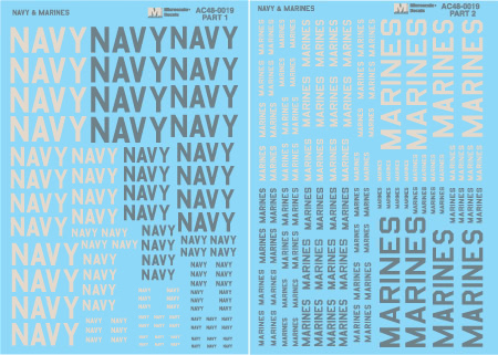 US Navy & US Marines words (2 Sheets) Microscale 48019