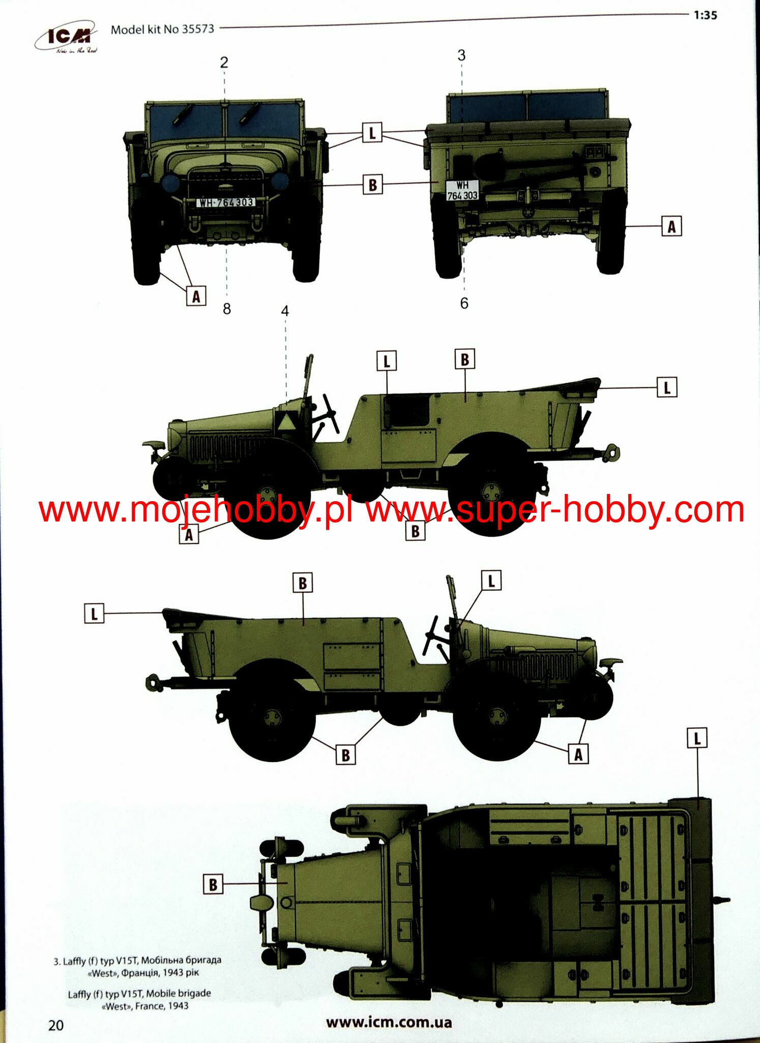 Laffly (f) Typ V15T WWII German military vehicle ICM 35573