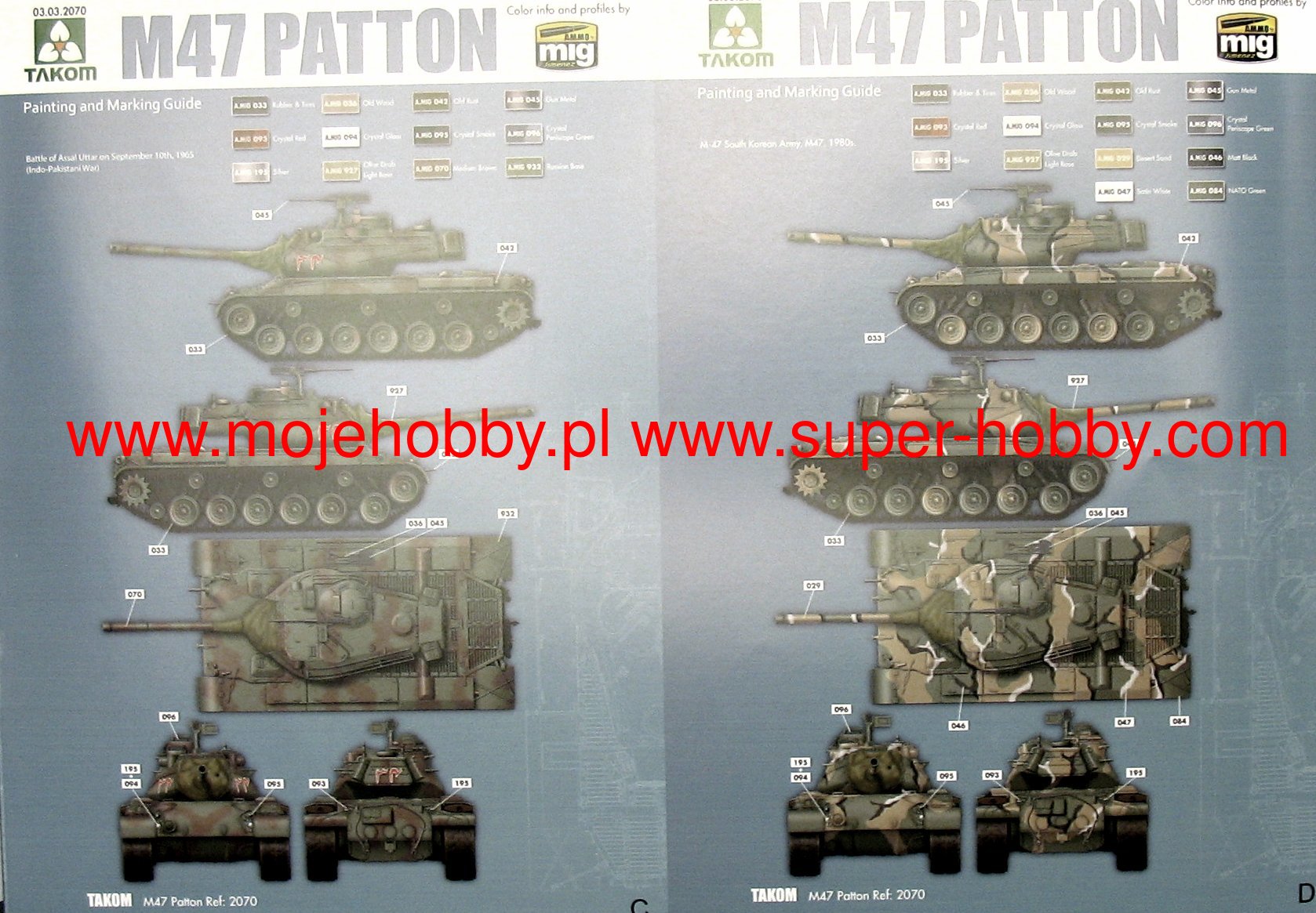 US Medium Tank M47/G Patton 2 in 1 Takom 2070