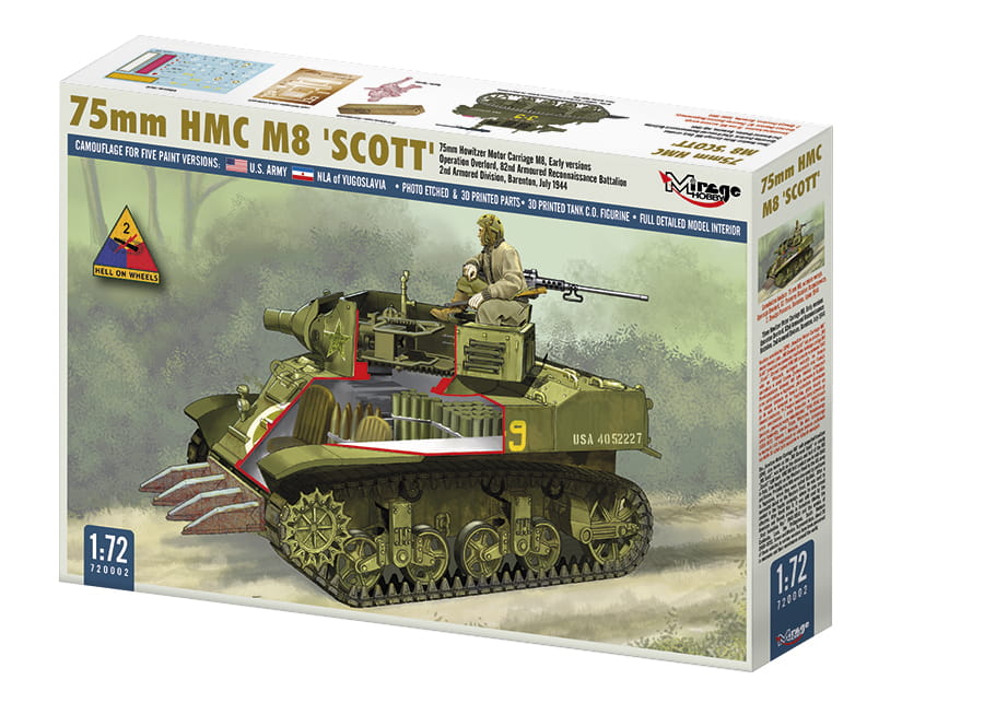 75mm HMC M8 "Scott" Mirage-Hobby 720002