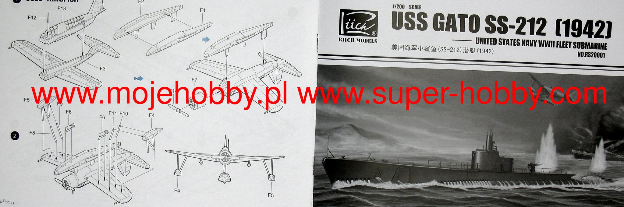 USS Gato SS-212 submarine 1942 Riich.Models -RS20001