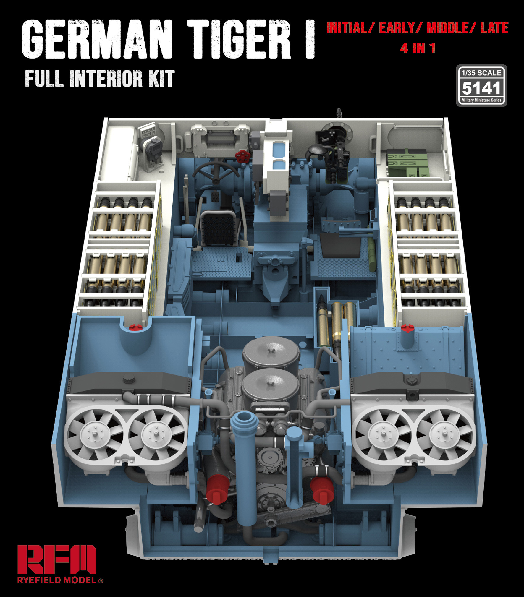 Tiger I full interior kit: Initial/ Early/ Middle/ Late production 4 in ...