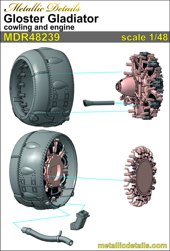 Gloster Gladiator - Cowling and Engine 3D-printed (for I Love Kit ...