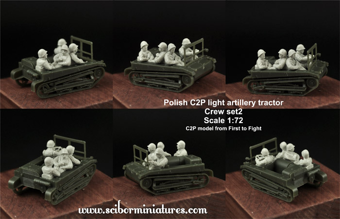 C2P artillery tractor Crew Set #2 (4) Scibor Monstrous Miniatures -72HM0020