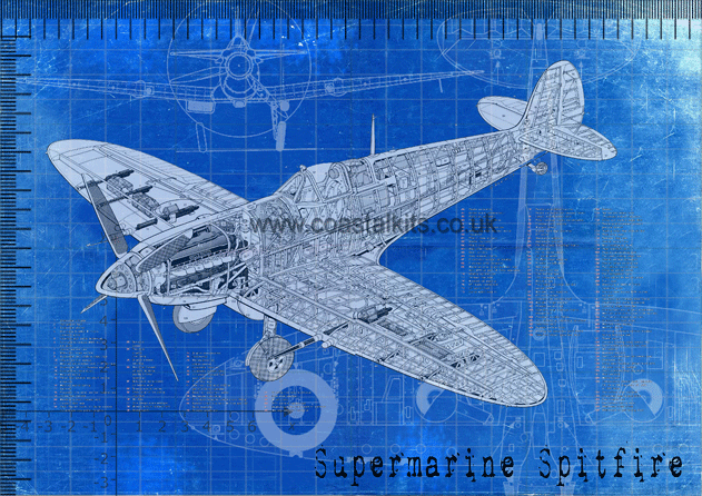 Spitfire Blueprint Base 297 x 210mm Coastal kits S911