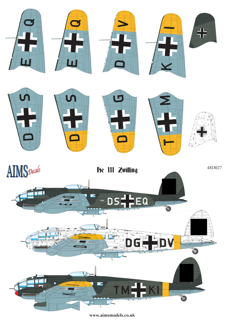 Heinkel He-111Z 'Zwilling' Decals Aims -48D027