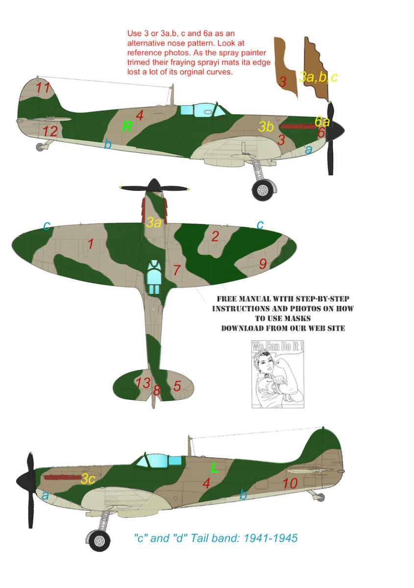 Supermarine Spitfire Mk.I to Mk.V - Pattern A camouflage pattern paint ...