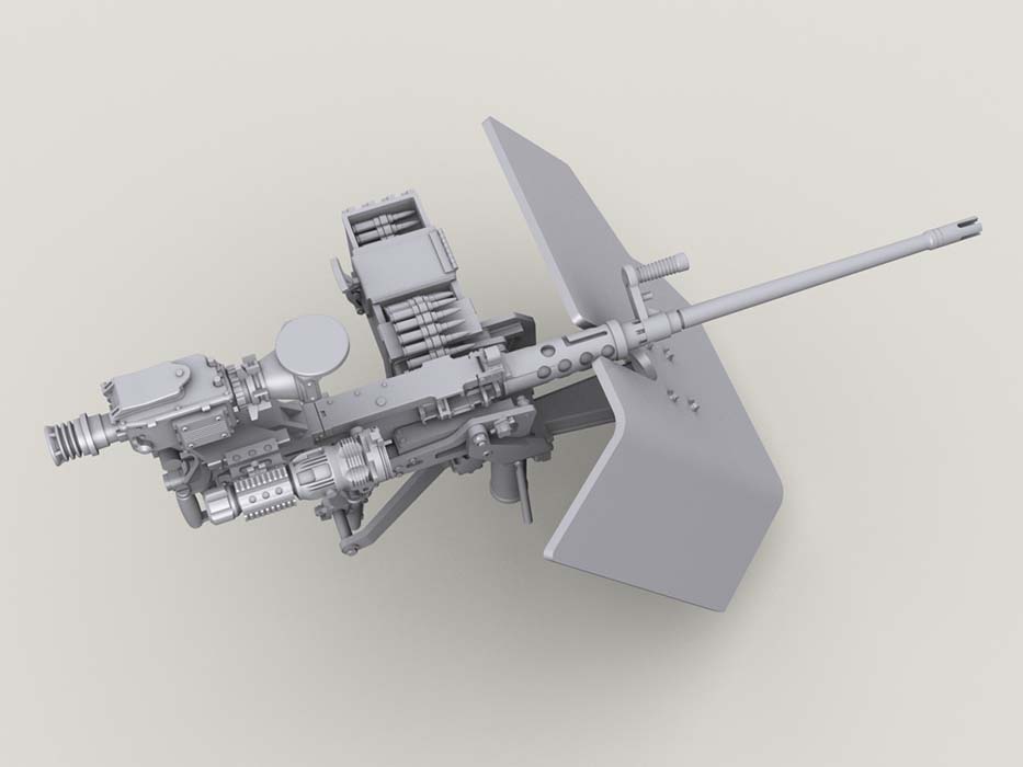 M2A1 QCB HMG on OGPK Chicken Shield Mount Legend -LF3D045