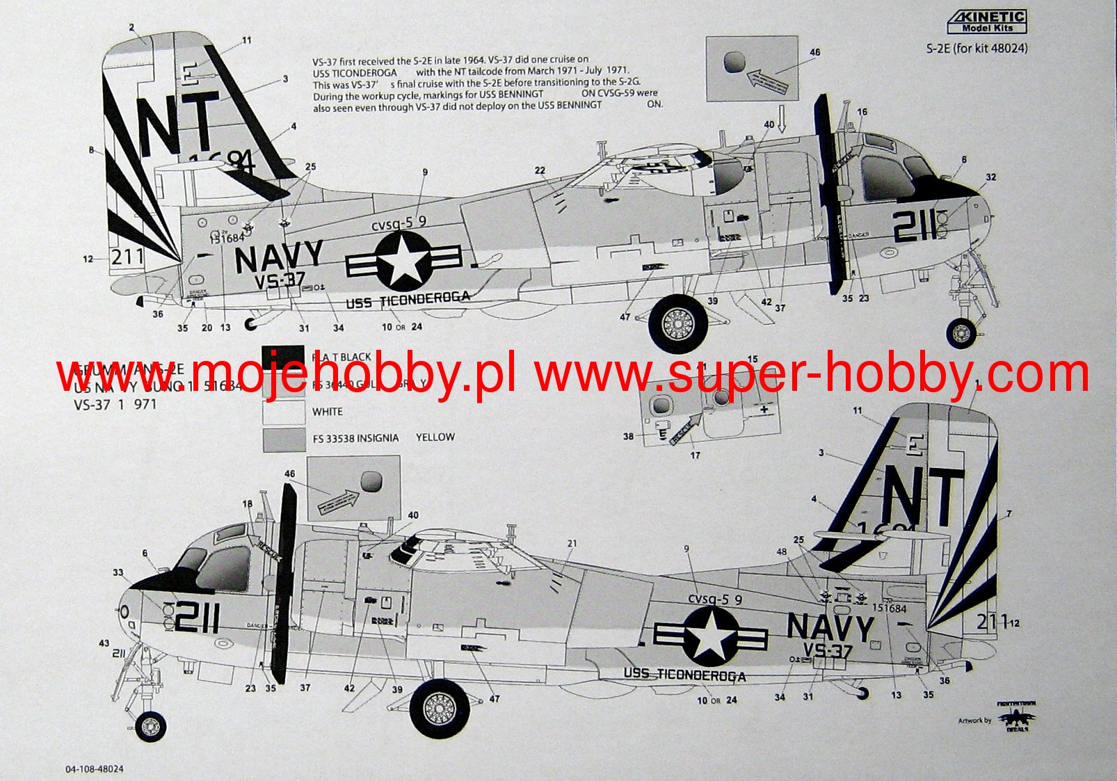 Grumman S-2F S-2E S-2G Tracker Kinetic 48024