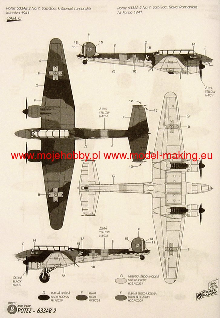 Potez 633 French Light Bomber Azur 72085