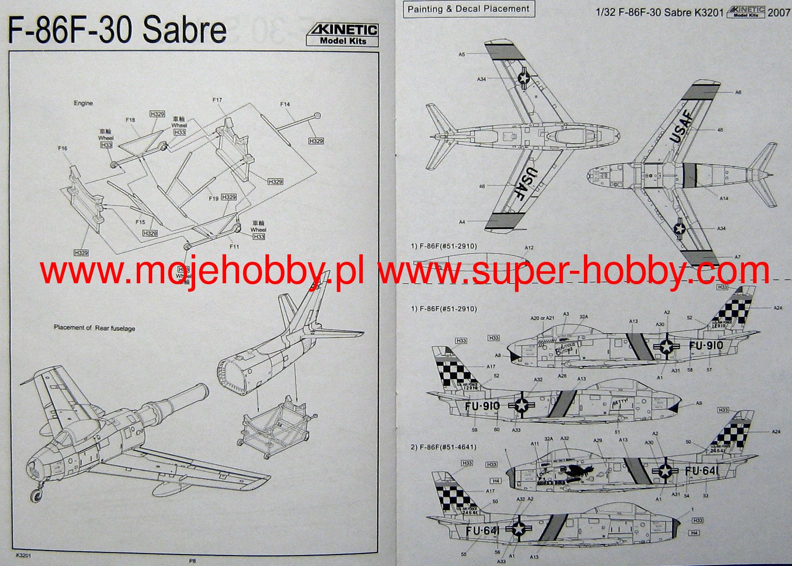 North-American Jet Fighter F-86F F40 Nato Sabre Kinetic 3203