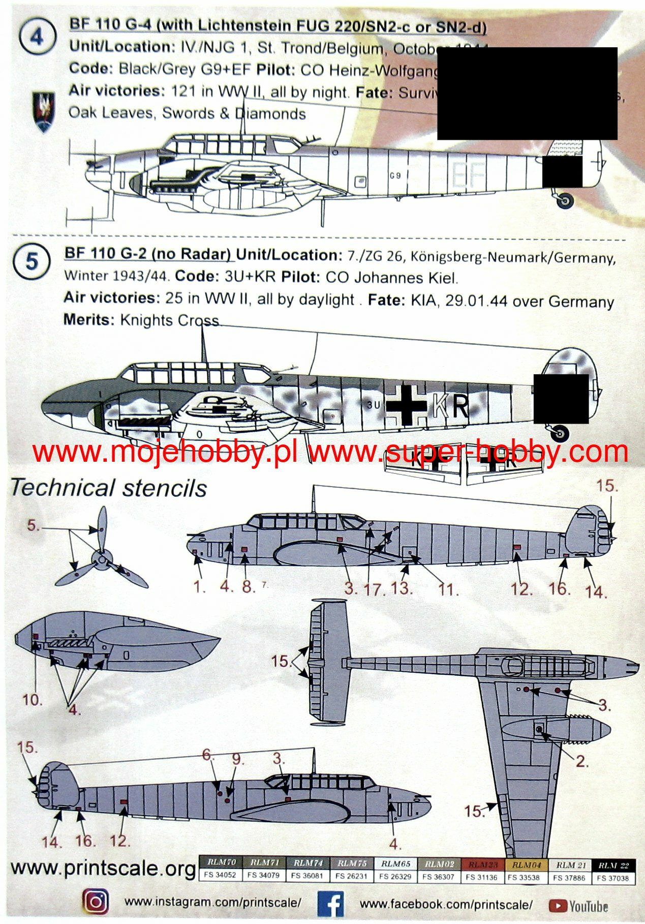 Me-110 Part 2 The complete set 1,5 leaf Print Scale -48-105