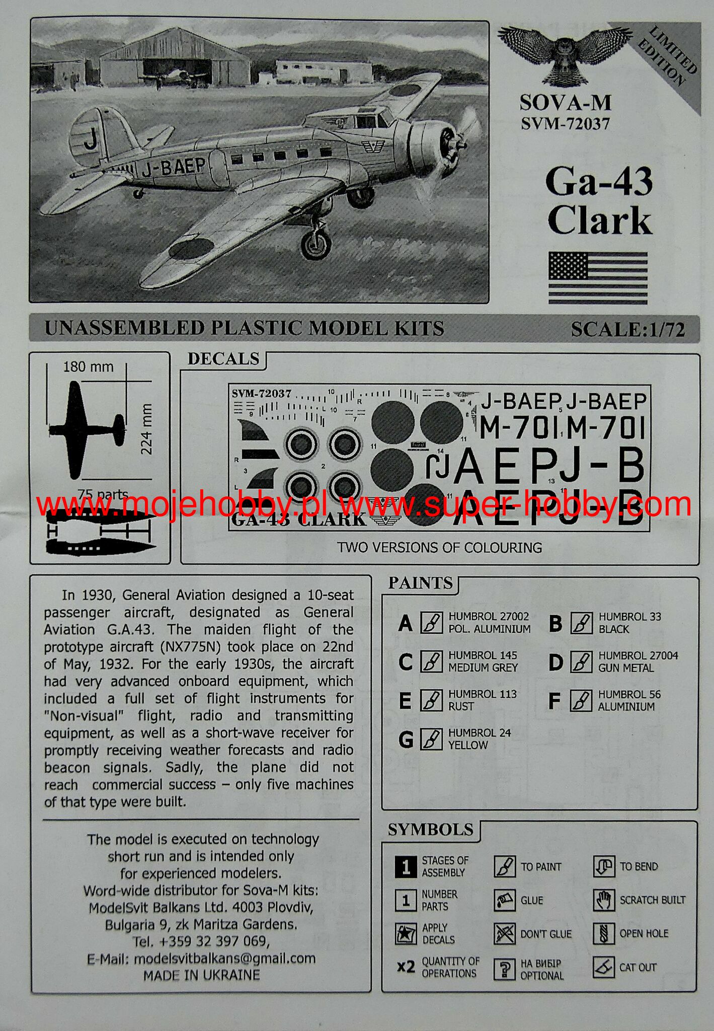 General Aviation Ga-43 Clark SOVA-M 72037