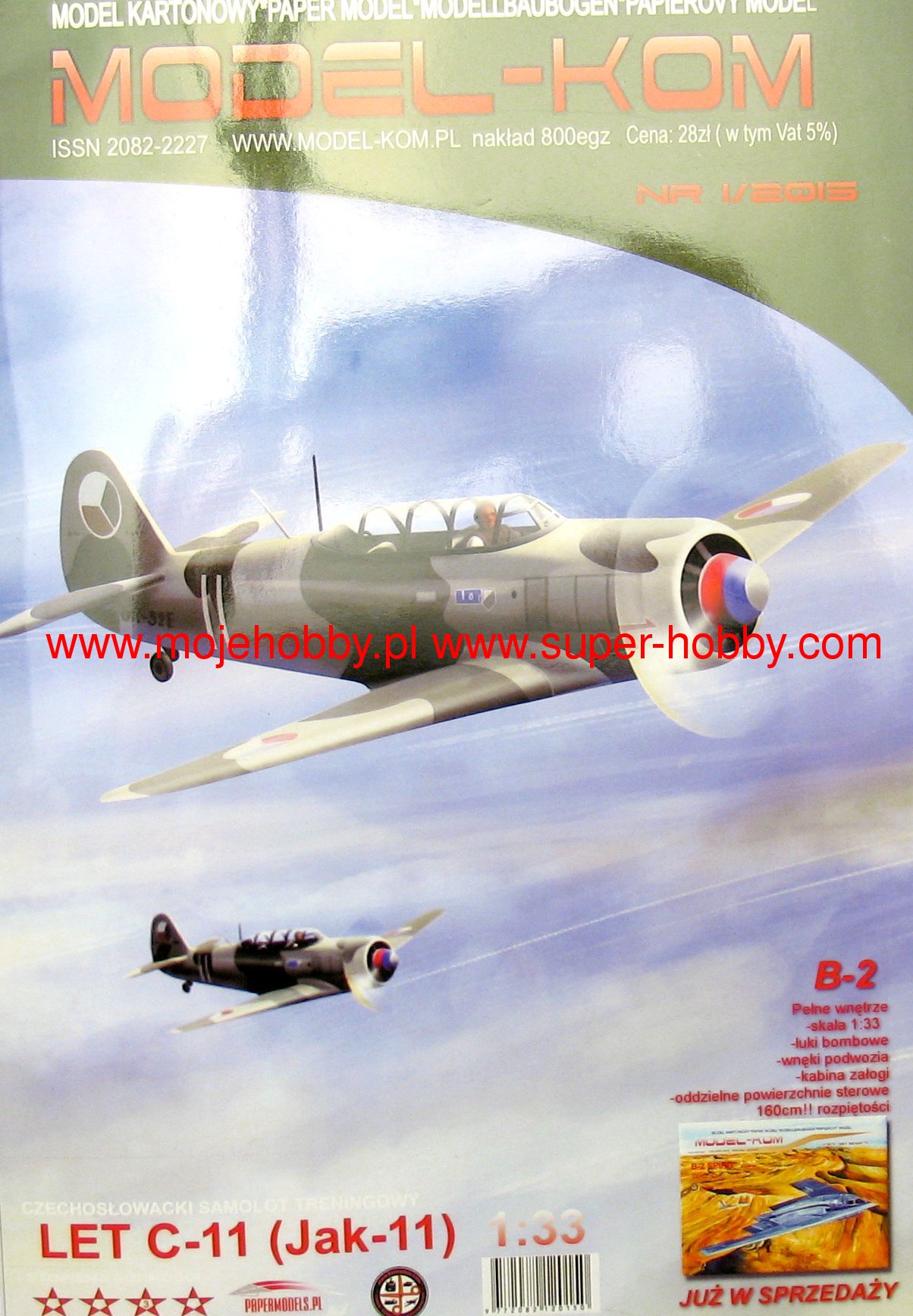 Czechosłowacki Samolot Treningowy LET C-11 (Jak-11) Model-Kom 1-2015