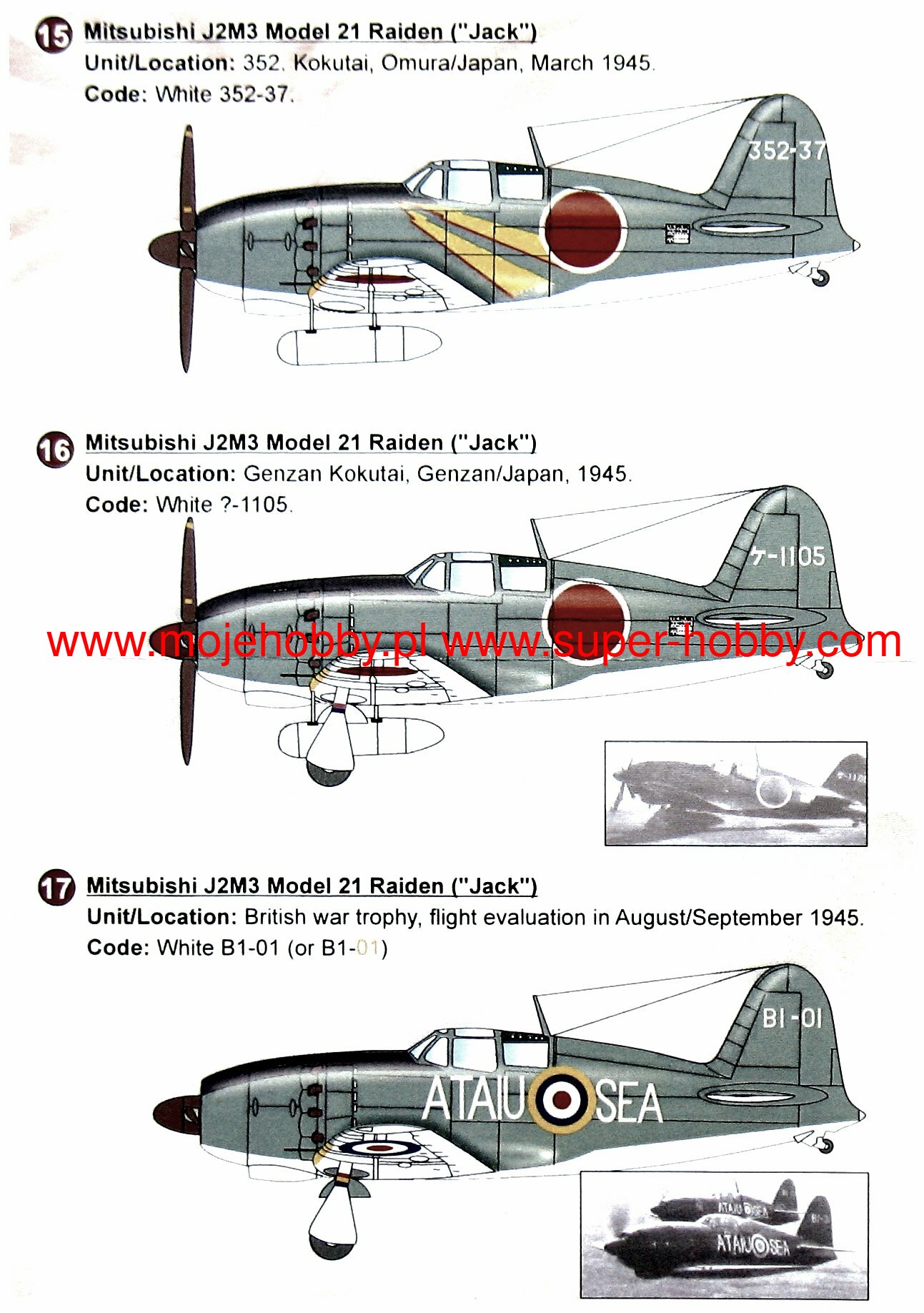 Mitsubishi J2M Raiden Print Scale -72-195