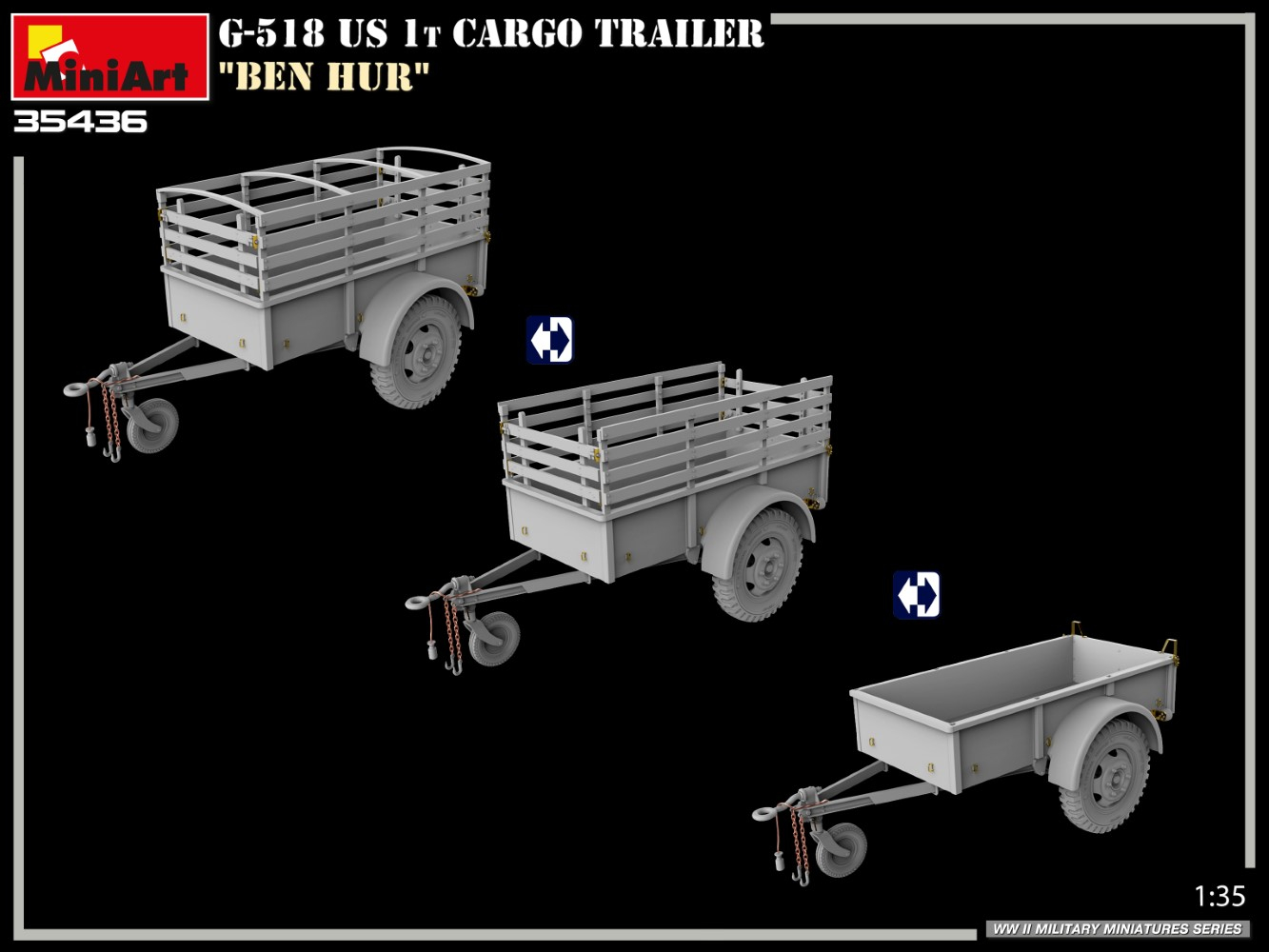 G-518 US 1t Cargo Trailer 'Ben Hur' MiniArt 35436