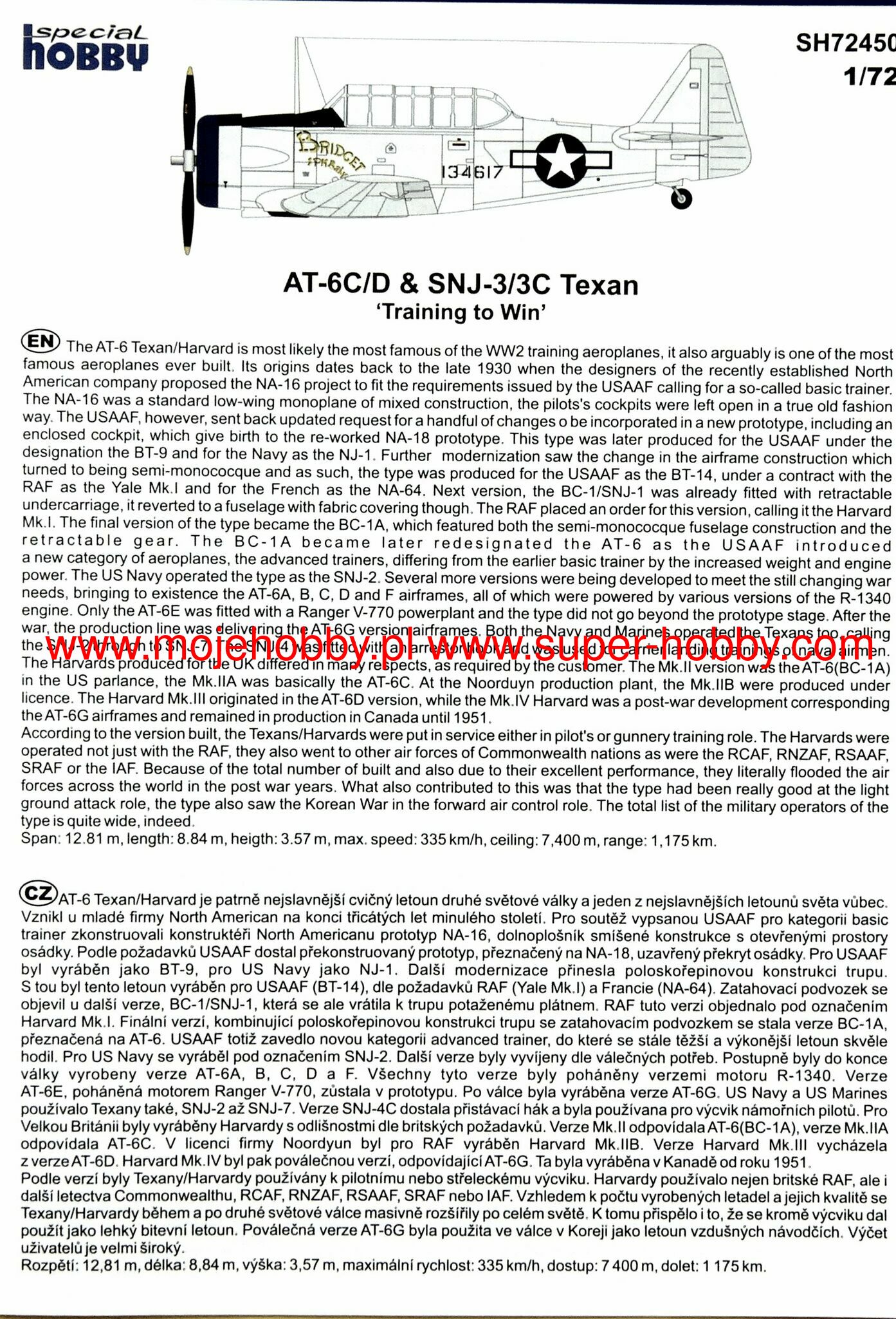 AT-6C/D & SNJ-3/3C Texan Training to Win Special Hobby 72450