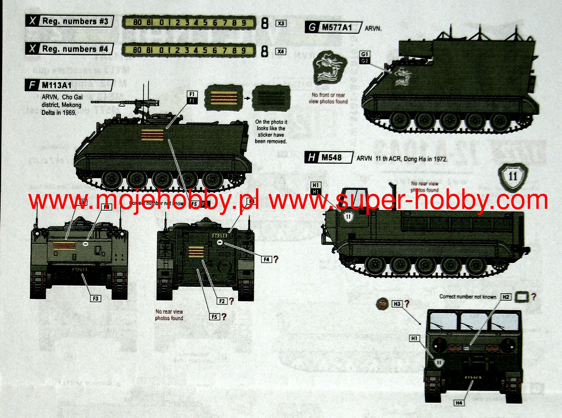 Vietnam # 2. ARVN M113 in South Vietnam army. Star-Decals -72-A1043