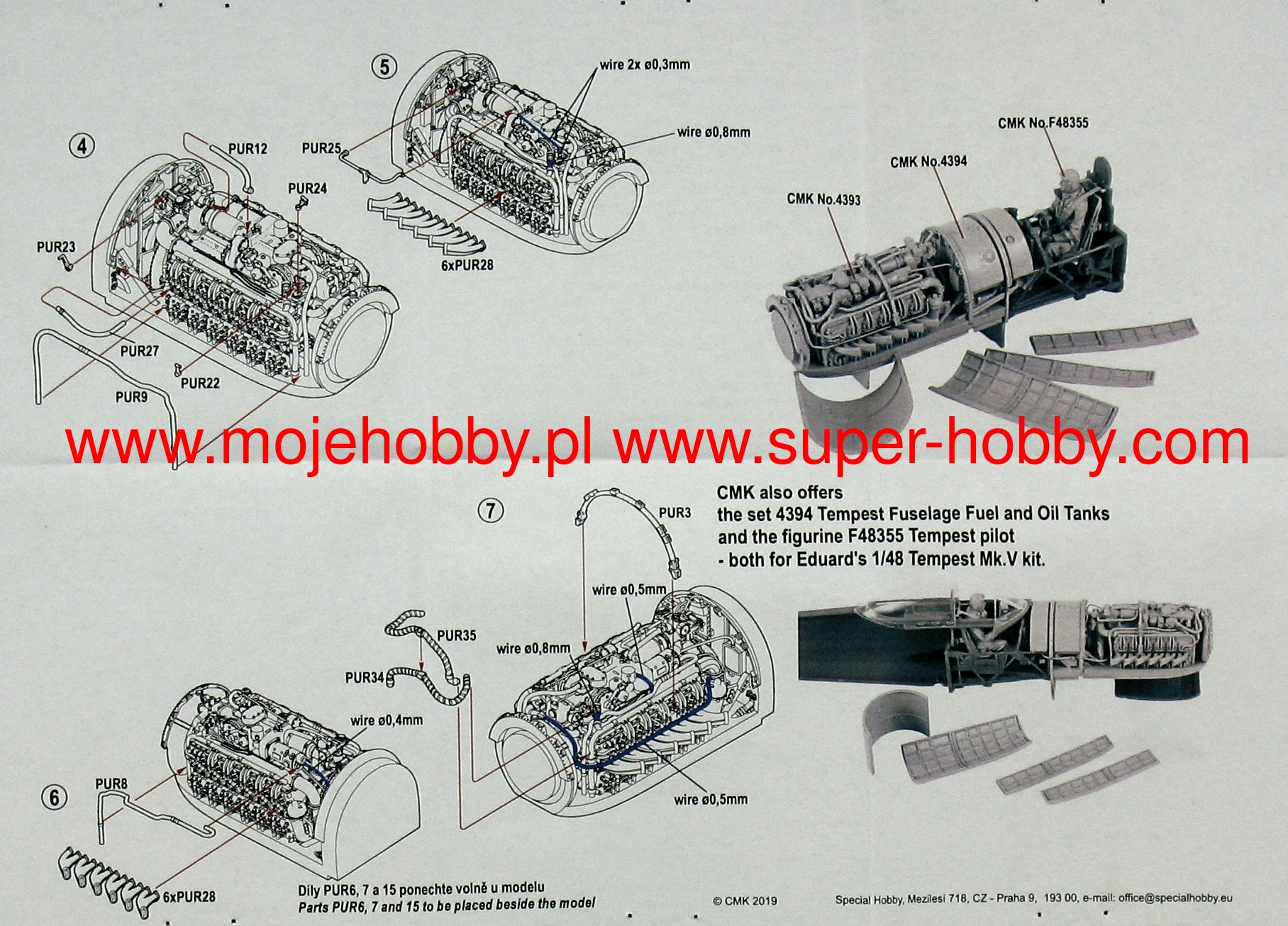 Tempest Napier Sabre engine (upper half) CMK K4393