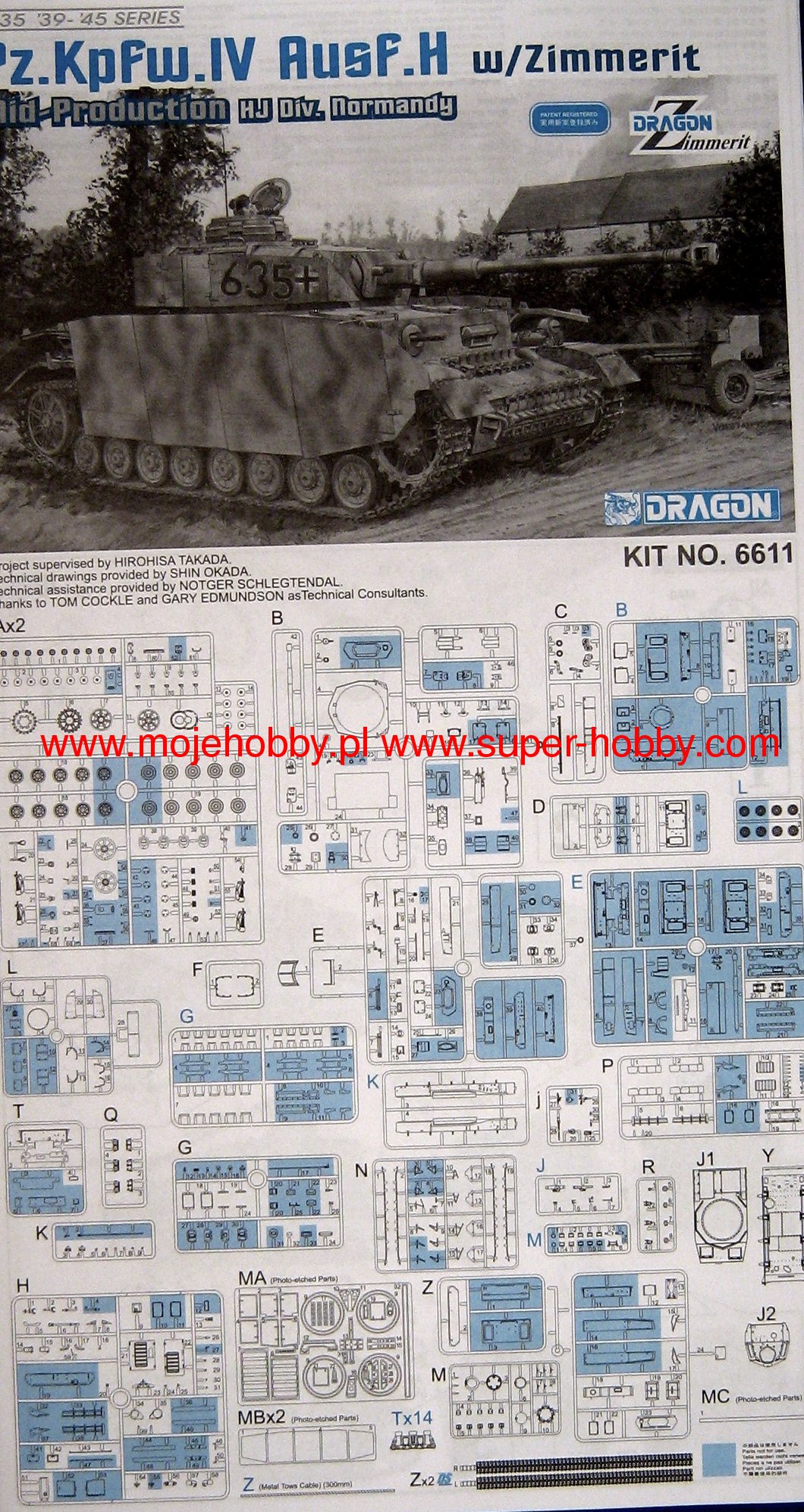 Pz.Kpfw.IV Ausf.H with Zimmerit (Mid-Production, HJ Div. Normandy 1944 ...