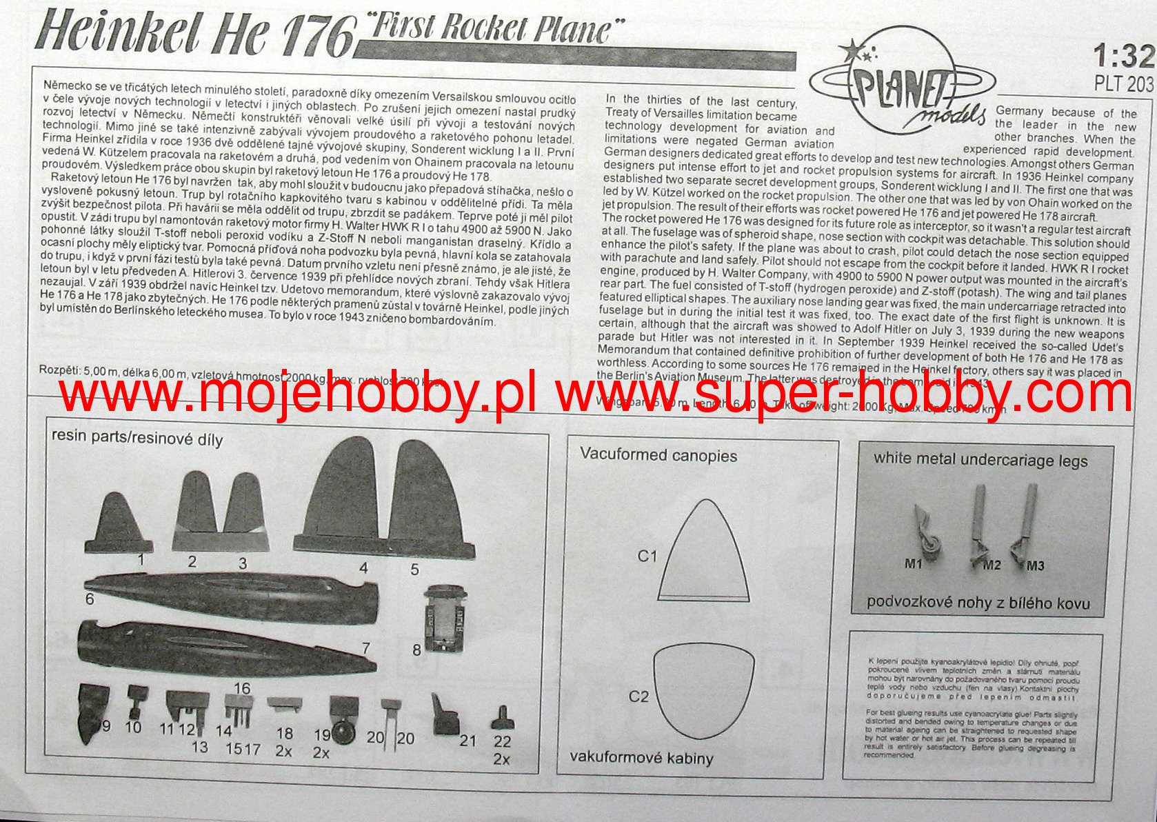 Heinkel He 176 "First Rocket Plane" Planet Models 203