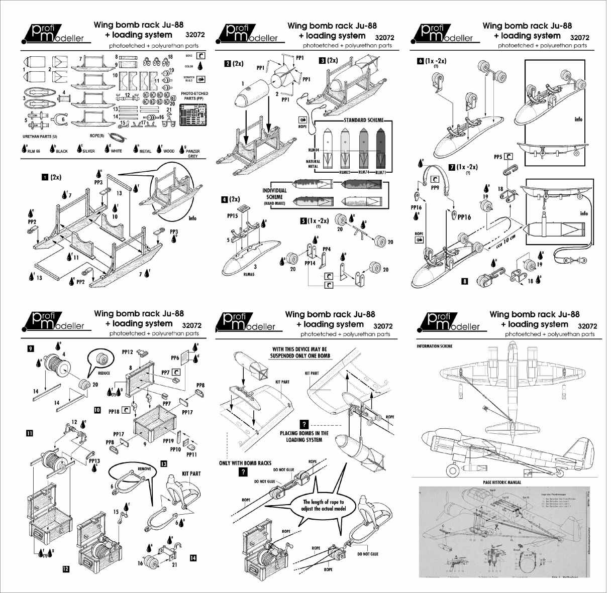 wing bomb rack Ju-88 plus loading system Profimodeller -32072P