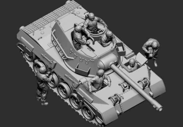 US Army tank crew for M18 Hellcat Germania-Figuren -72-WW2-200