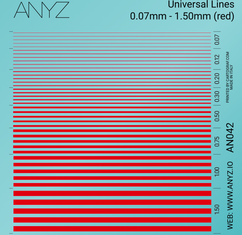 Universal Lines 0.07mm - 1.50mm red Anyz Model Accessories -042