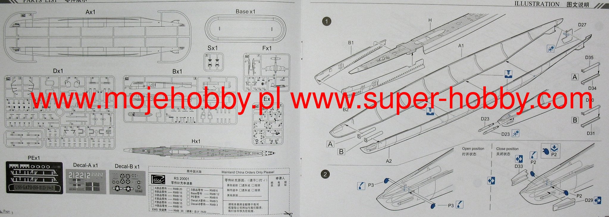 USS Gato SS-212 submarine 1942 Riich.Models -RS20001