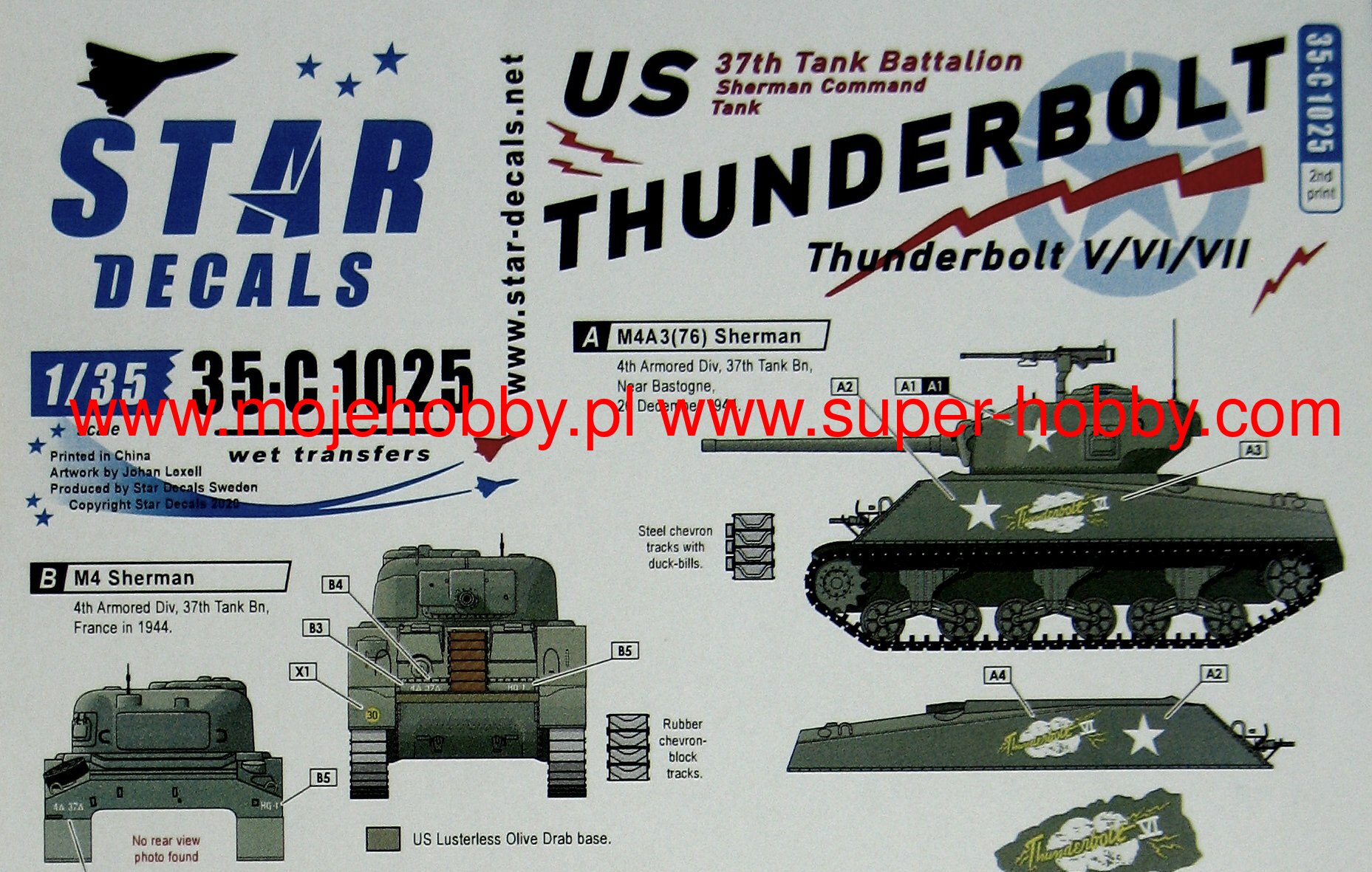 Thunderbolt V / VI / VII. Lt.Col. Abrams M4 Sherman, M4A3 (76) and ...