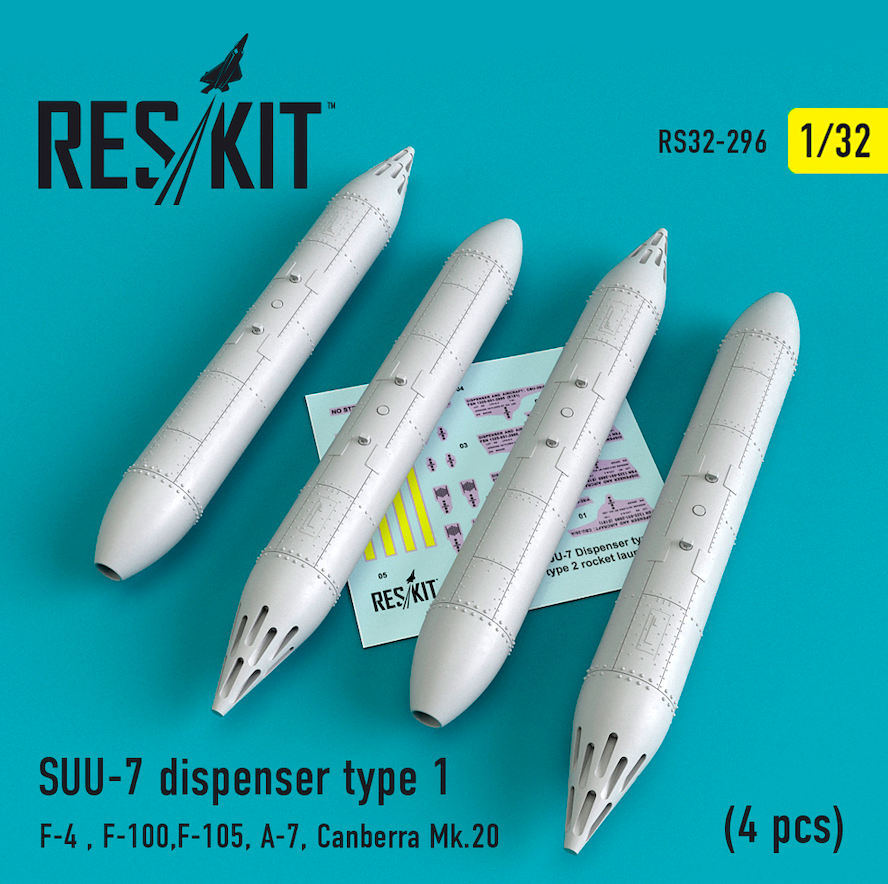 SUU-7 dispenser type 1 4 pcs F-4, F-100, F-105, A-7, Canberra Mk.20 RES ...