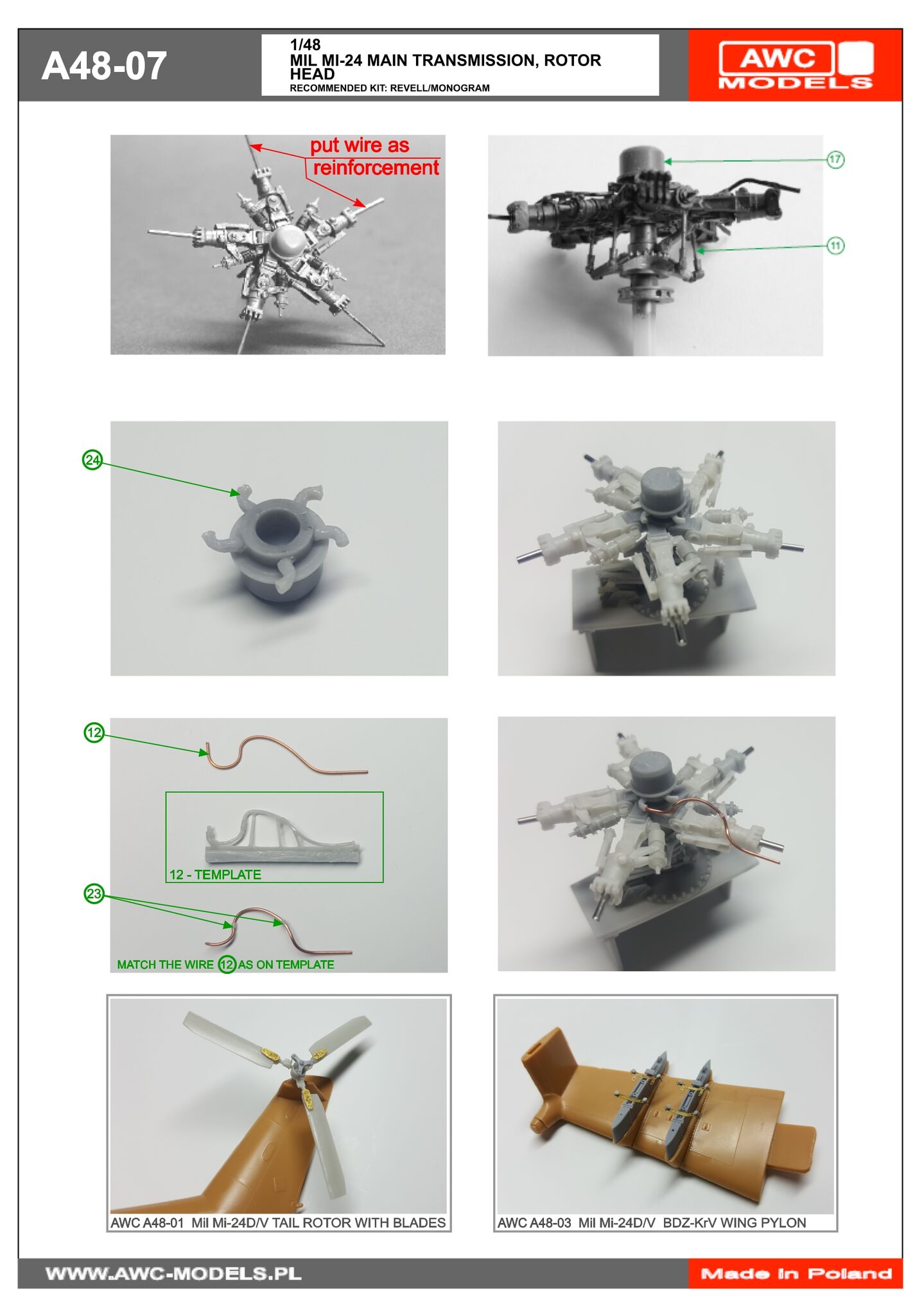 Mil Mi-24 D/V - Main Rotor Head (for Revell and Monogram Kits) AWC ...