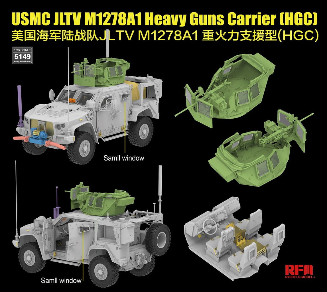 USMC JLTV M1278A1 Heavy Guns Carrier (HGC) Rye Field Model -RM-5149