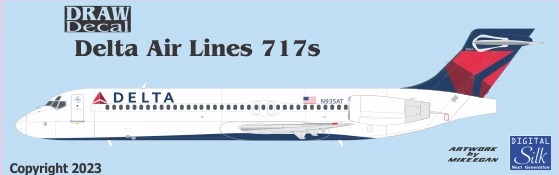 Boeing 717 - Delta Air Lines Draw Decal -20-DC9-32
