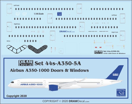 Airbus A350-1000 - Doors and Windows Draw Decal -44-A350-05A
