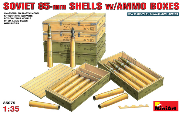 Soviet 85mm Shells with ammo boxes MiniArt 35079