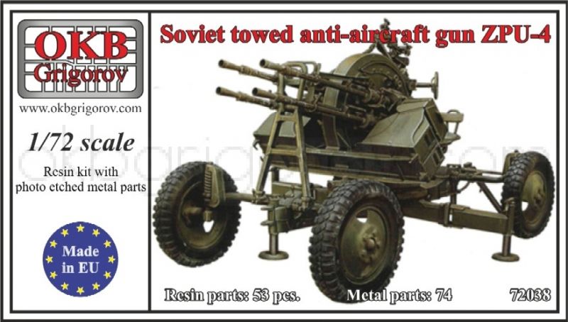 Soviet Towed Anti-Aircraft Gun ZPU-4 OKB Grigorov -V72038