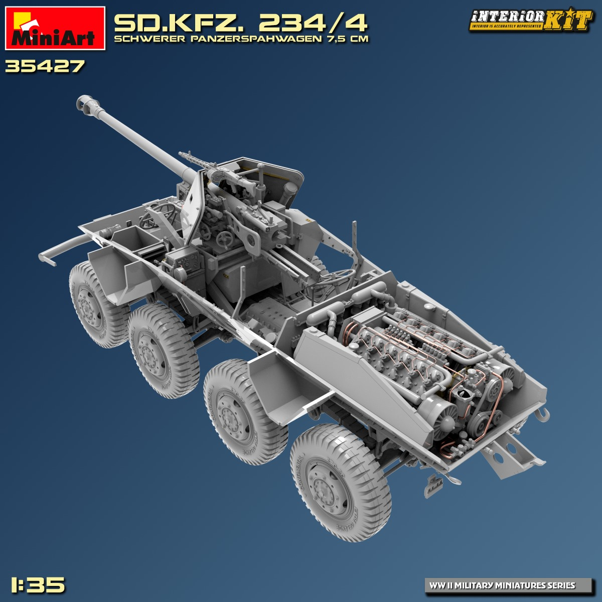 Sd.Kfz.234/4 Schwerer Panzerspahwagen 7,5 cm Interior Kit MiniArt 35427