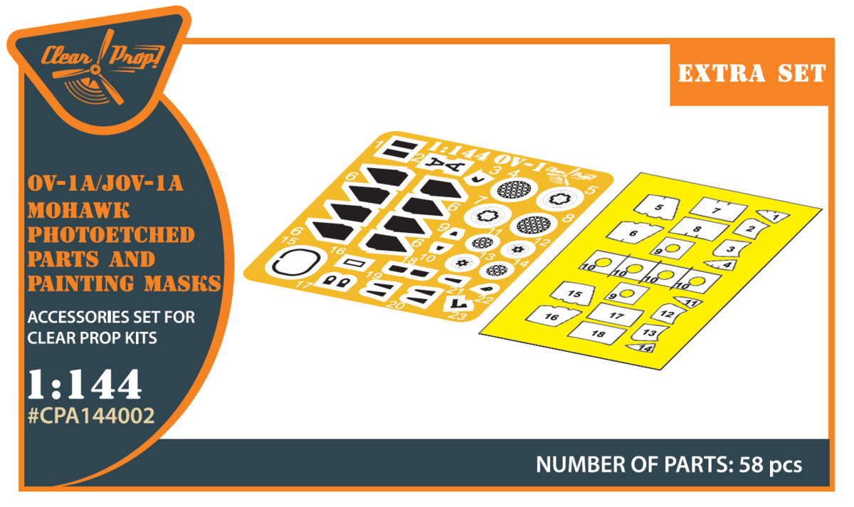OV-1 A/JOV-1A Mohawk PE Parts And Painting Mask For CP Kits Clear Prop ...