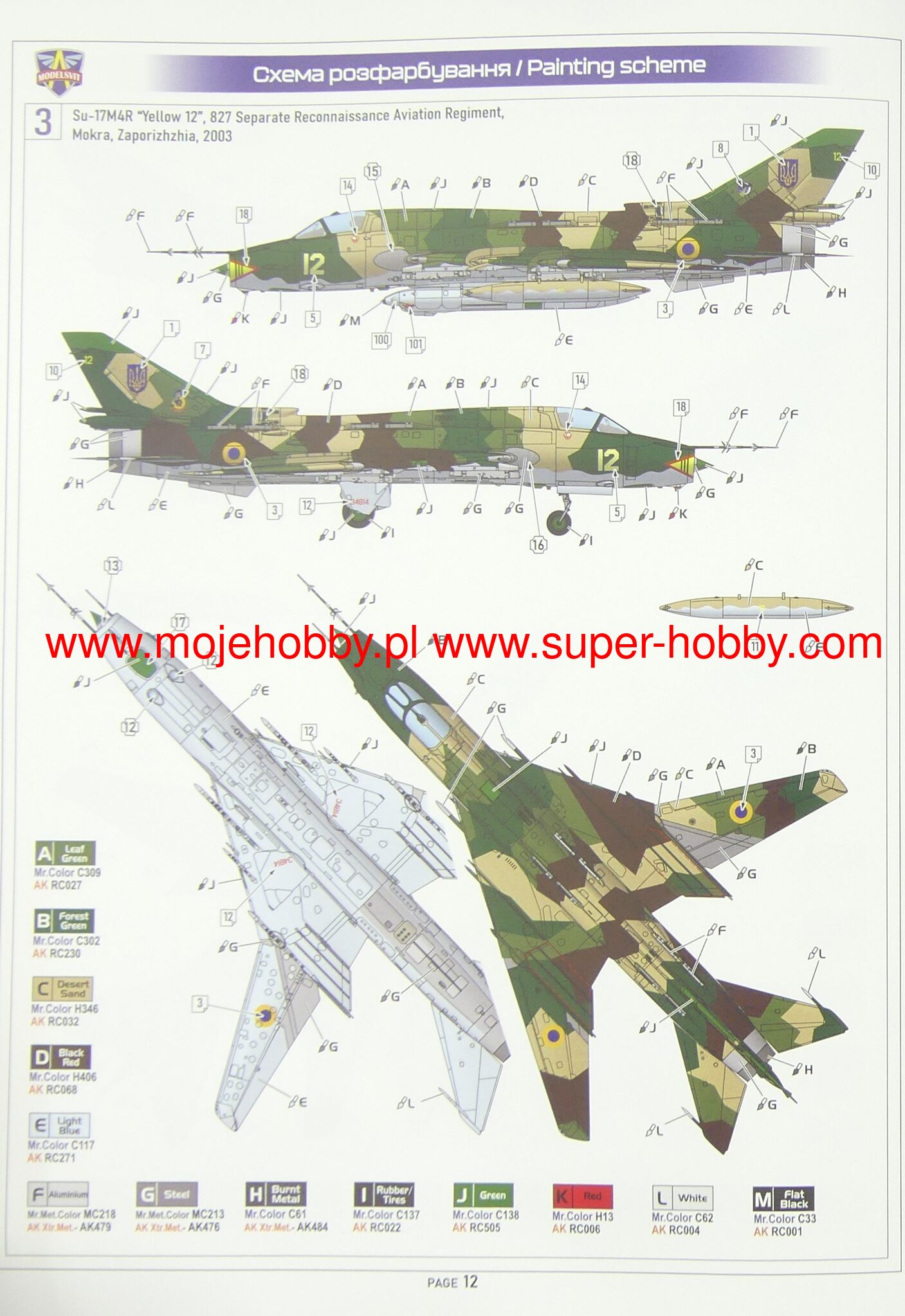 Sukhoi Su-17M4R - Ukrainian Air Force Modelsvit 72058