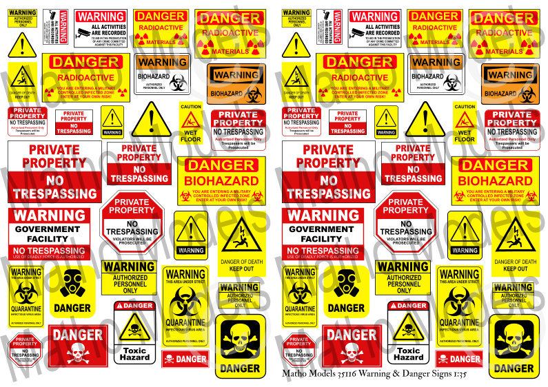 Warning & Danger Signs Matho Models -35116
