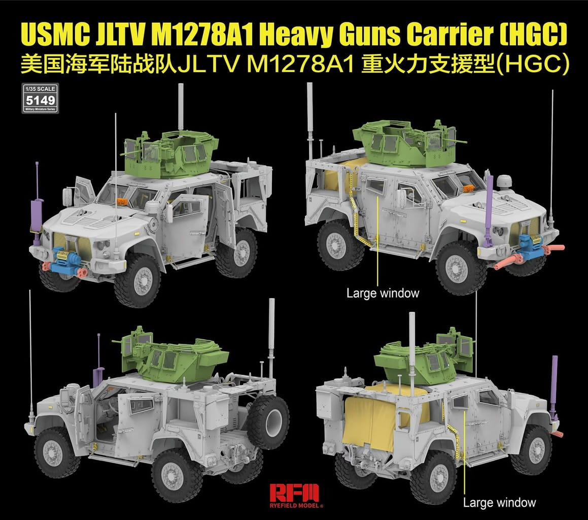 USMC JLTV M1278A1 Heavy Guns Carrier (HGC) Rye Field Model -RM-5149