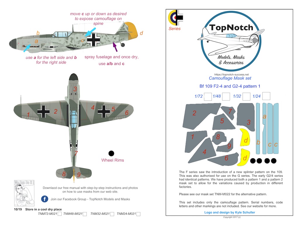 Messerschmitt Bf-109 F-2 / F-4 / G-2 / G-4 - camouflage pattern paint ...