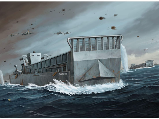 WW2 LCM 3 USN Vehicle Landing Craft Trumpeter 07213